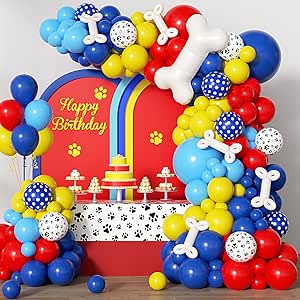 Amazon.com: 152pcs Paw Print Balloons Garland Arch Kit - Paw Themed Dog Bone Foil Balloons in ...