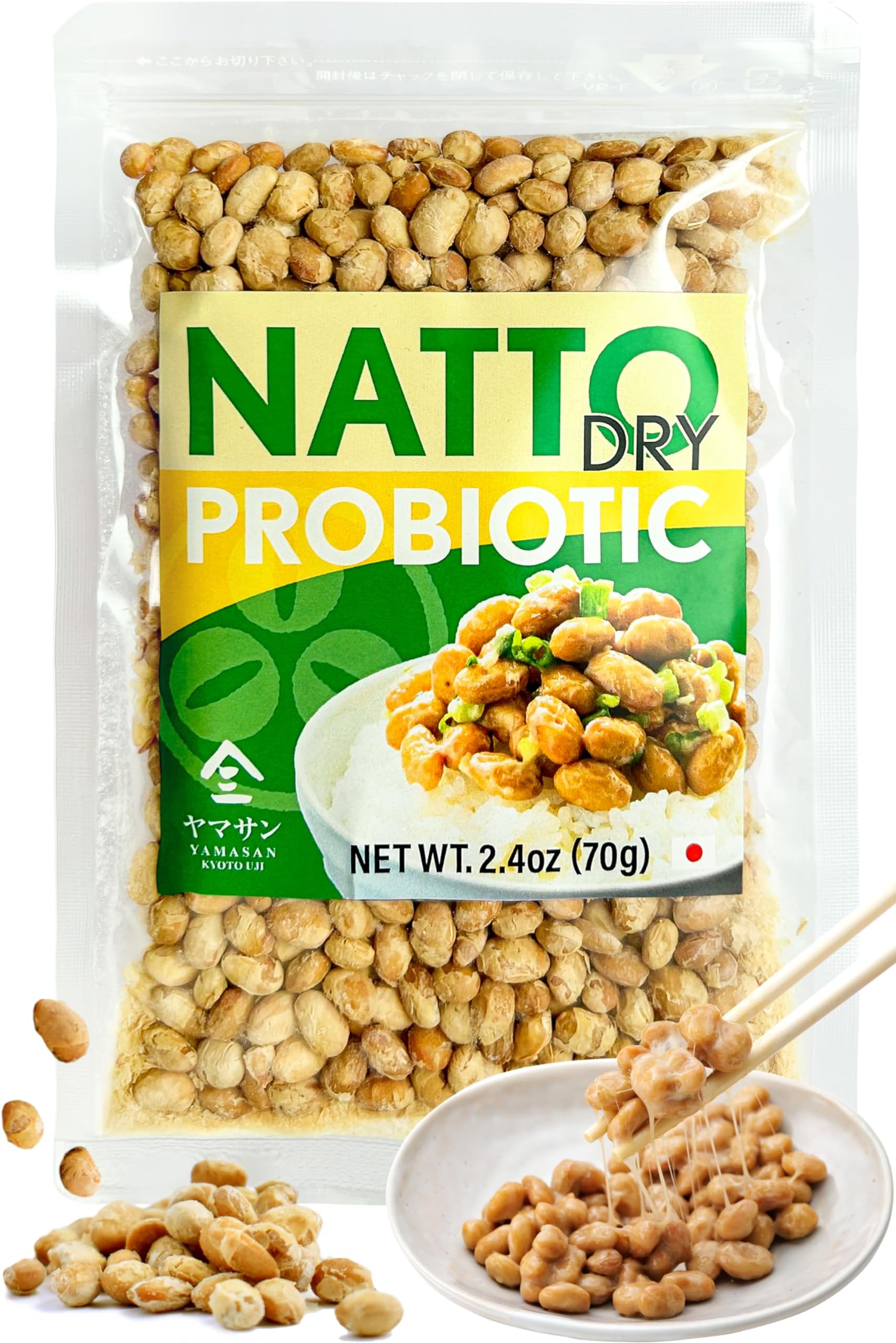 Amazon.com : YAMASAN KYOTO UJI Japanese Natto Fermented Soybean, Freeze ...