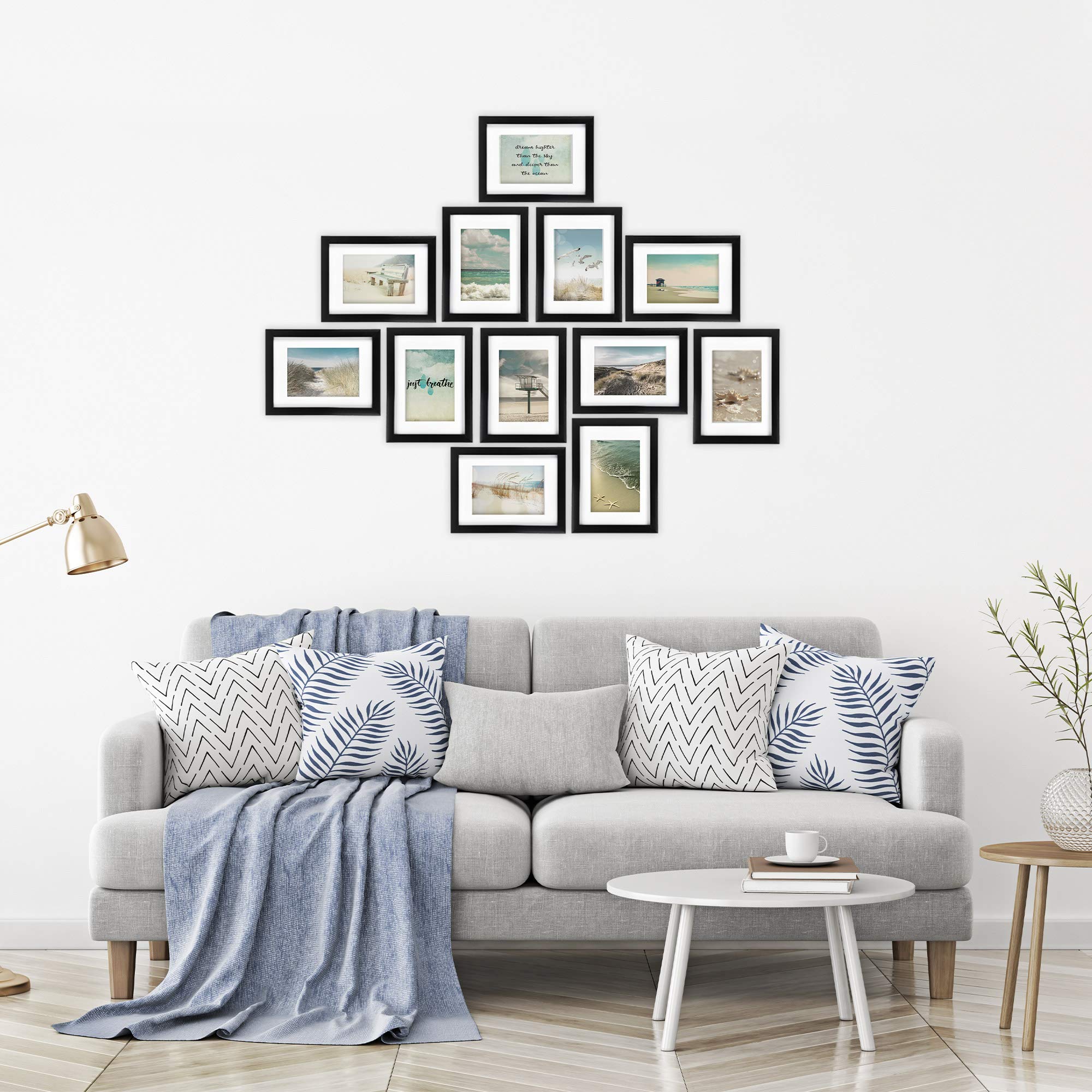 bomoe 12pcs Wall Collage Set Ocean - Hanging Photo Frame Set for 13x18 ...