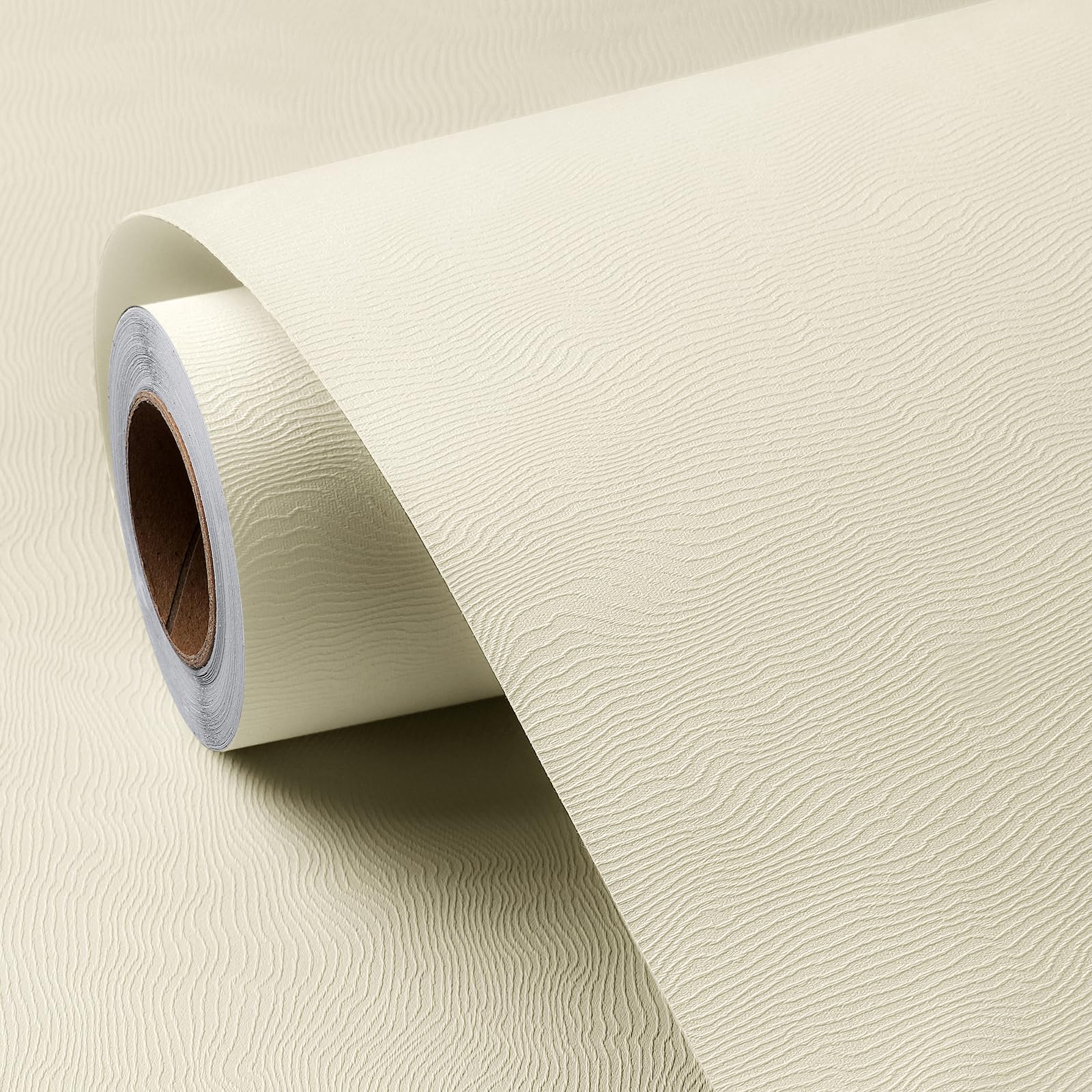 FunStick Thick Beige Fabric Wallpaper Peel and Stick Cream Beige ...