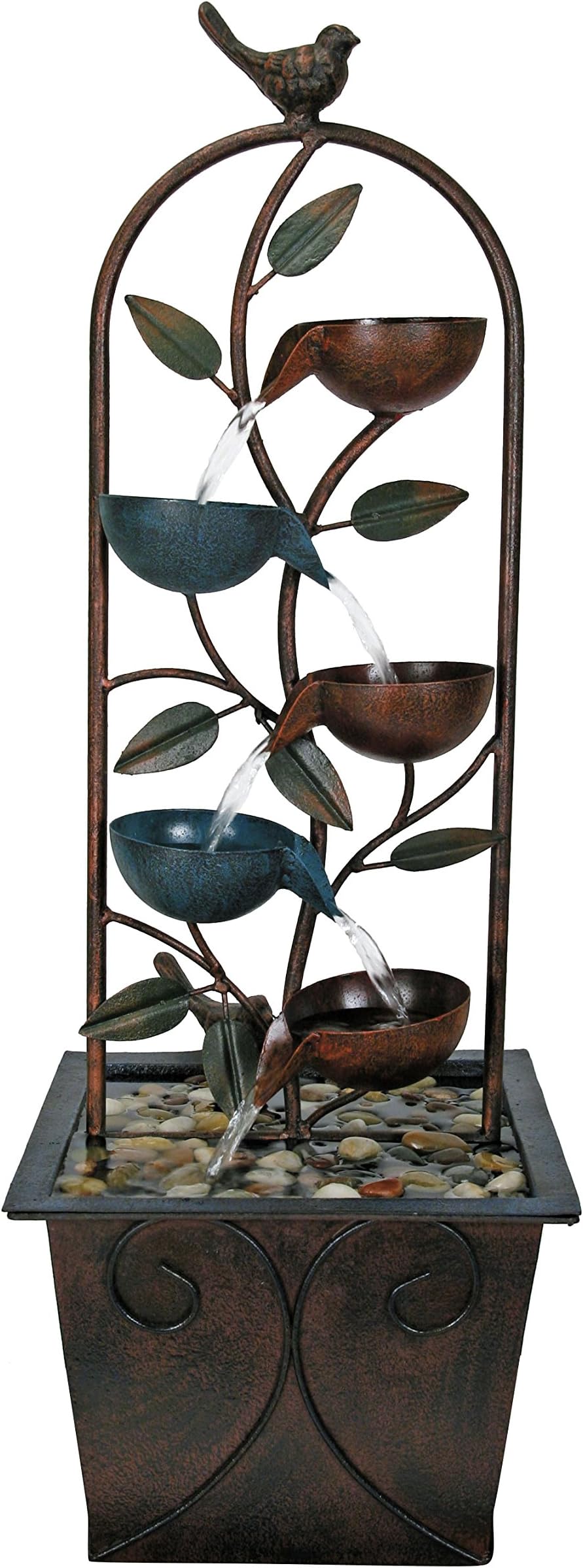 Amazon.com : Foreside Home & Garden Cascading Cups with Bird Indoor ...