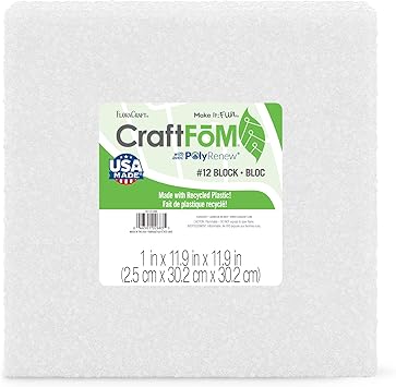 Amazon.com: FloraCraft CraftFōM Block 1 Inch x 11.9 Inch x 11.9 Inch ...