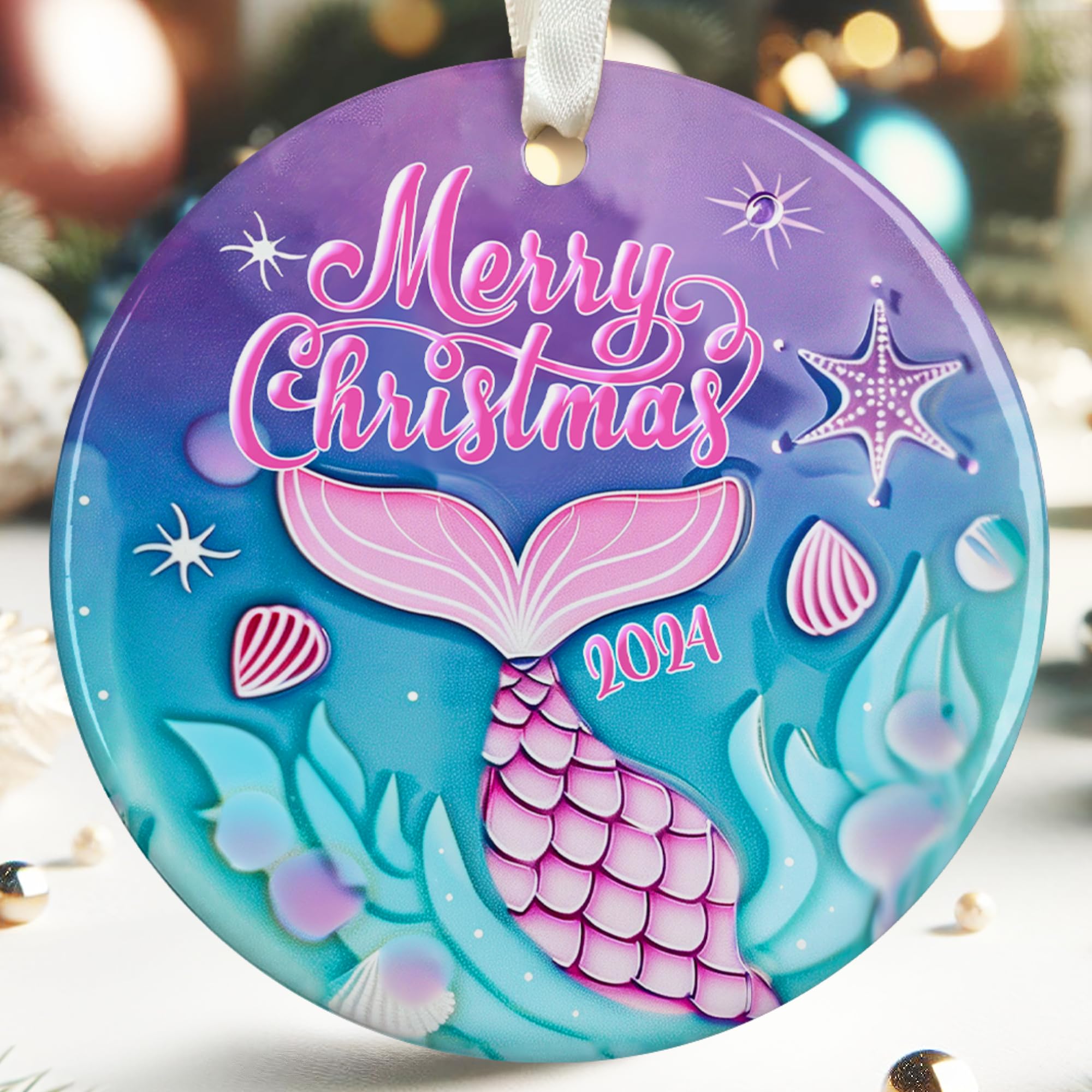 Amazon.com: Mermaid Ornament - Mermaid Christmas Ornament - Mermaid ...