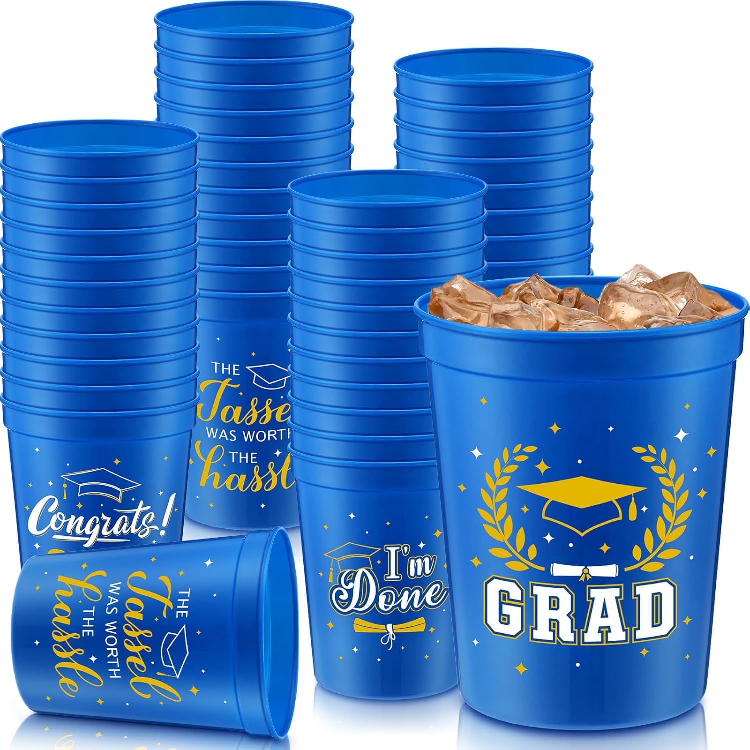 Amazon.com: Yinder 48 Pieces 2025 Graduation Plastic Cups, 16 oz ...