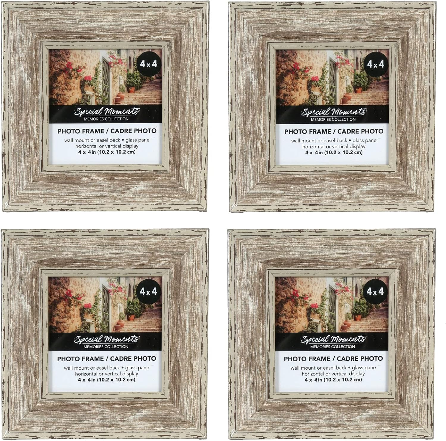 Amazon.com - 4 Square Picture Frames - Farmhouse Faux Wood Style - 6.5 ...