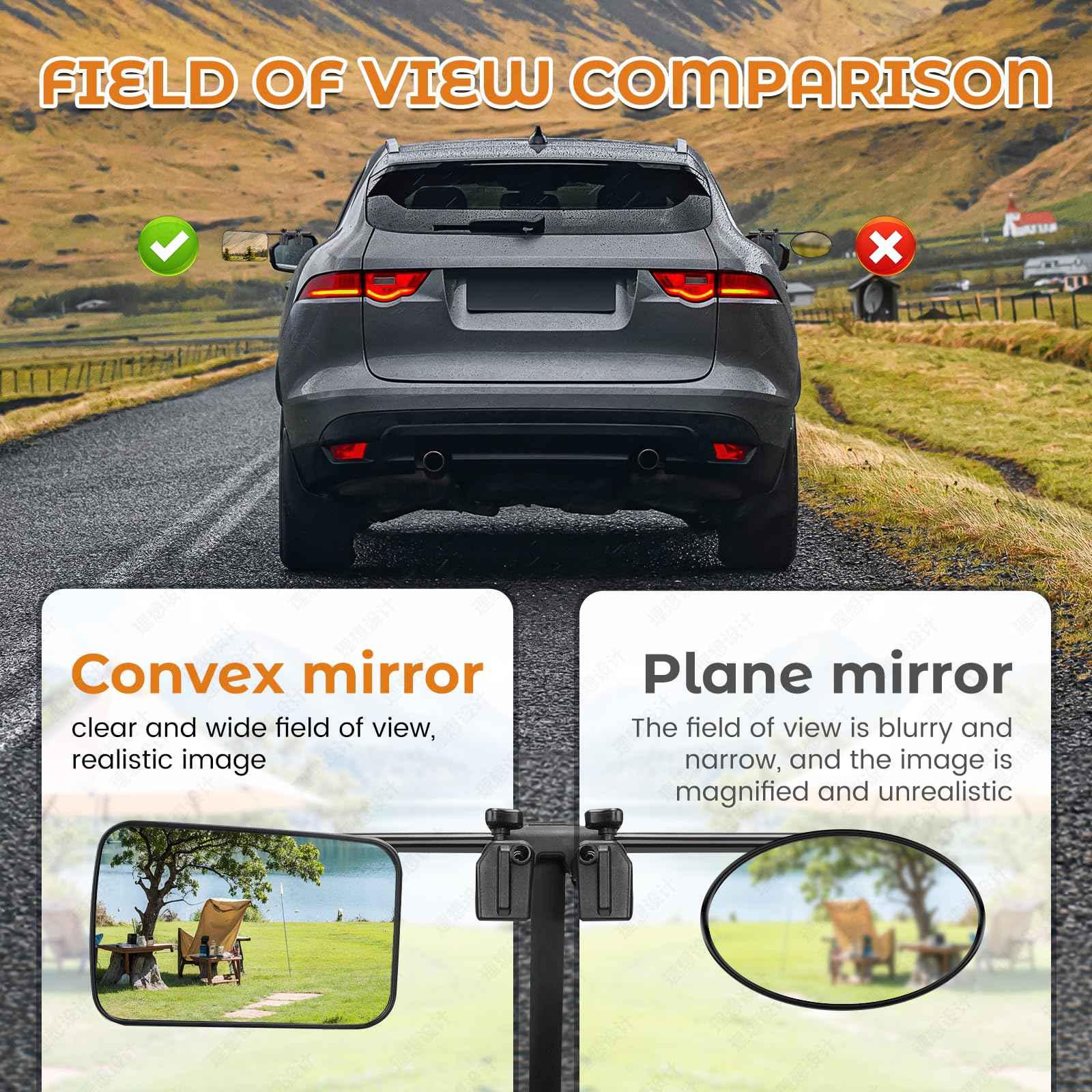 Snapklik.com : Clamp On Universal Mirror Extenders - Towing Mirror For ...