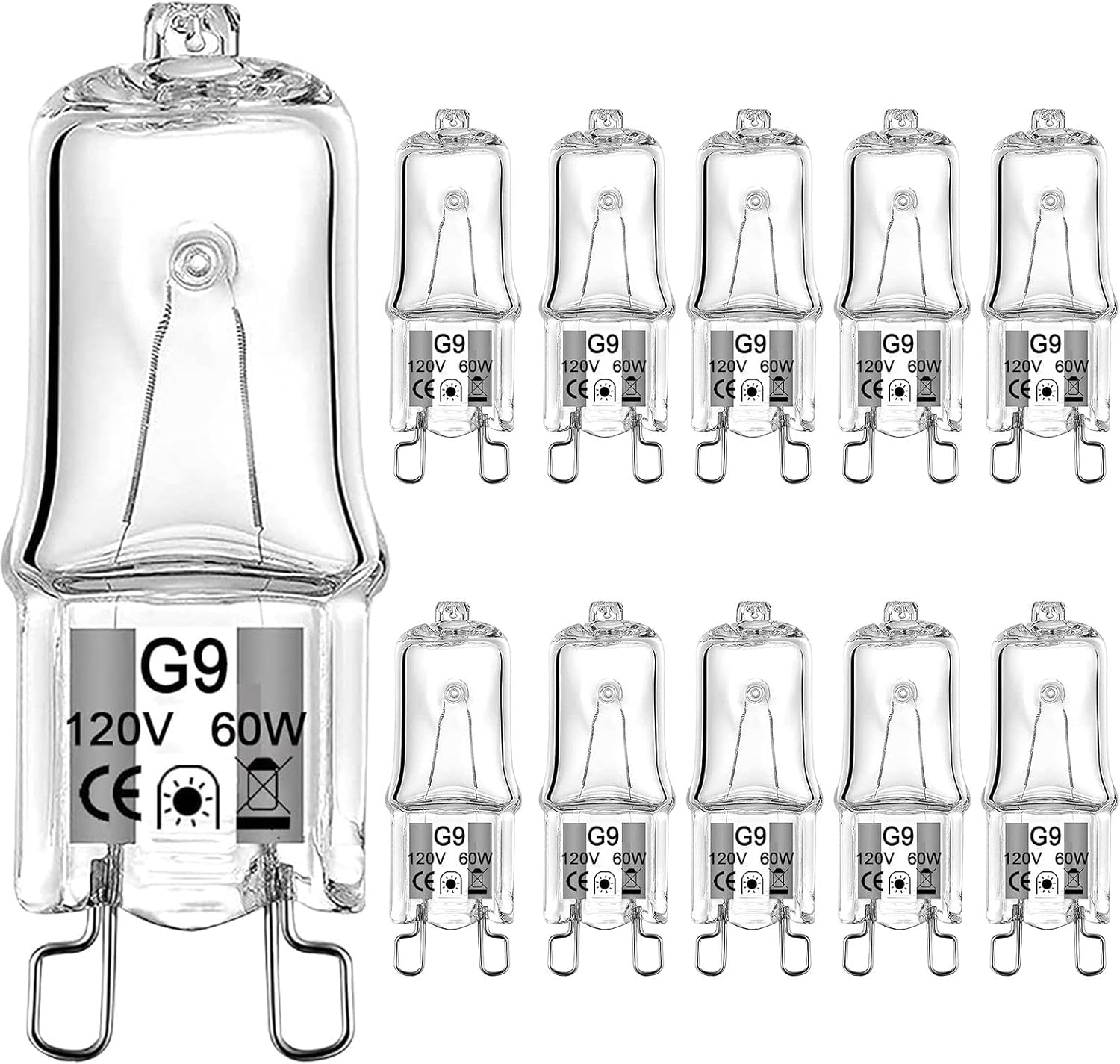 G9 Halogen Bulb 60 Watt 120 Volt Dimmable T4 JCD Type Bi-Pin Base for ...