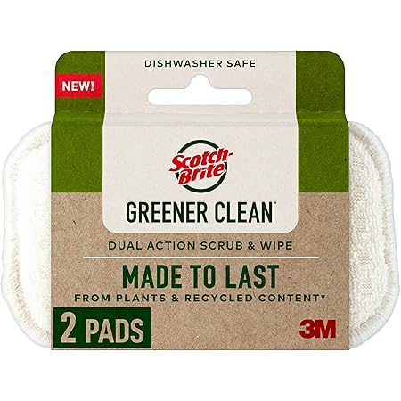 Amazon.com: Scotch-Brite Greener Clean Non-Scratch Scrub Sponge, Sponge ...
