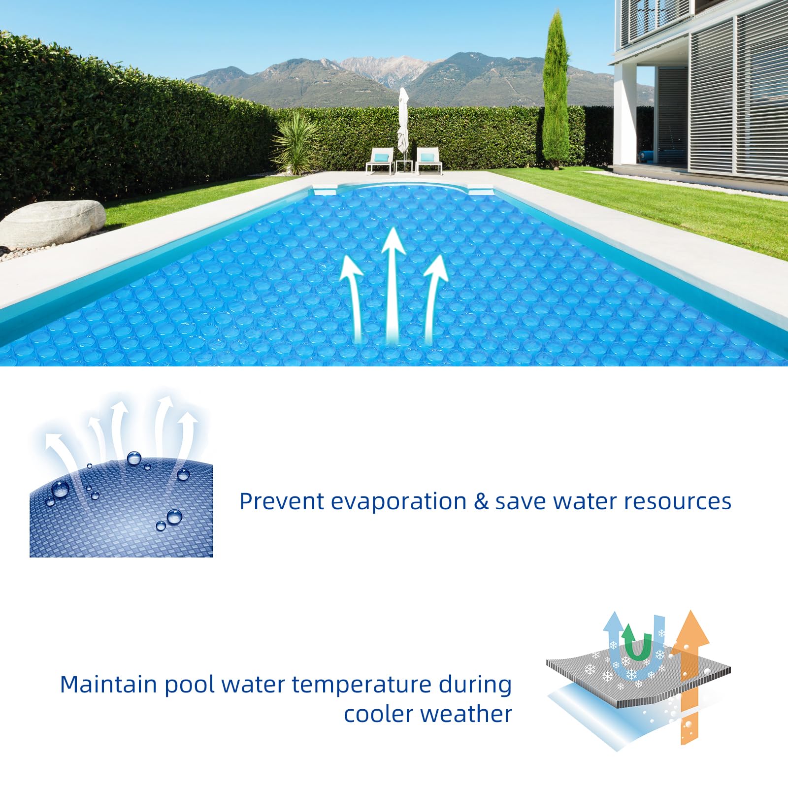 Snapklik.com : Solar Pool Cover,Rectangle Solar Blanket,12Mil Heavy ...