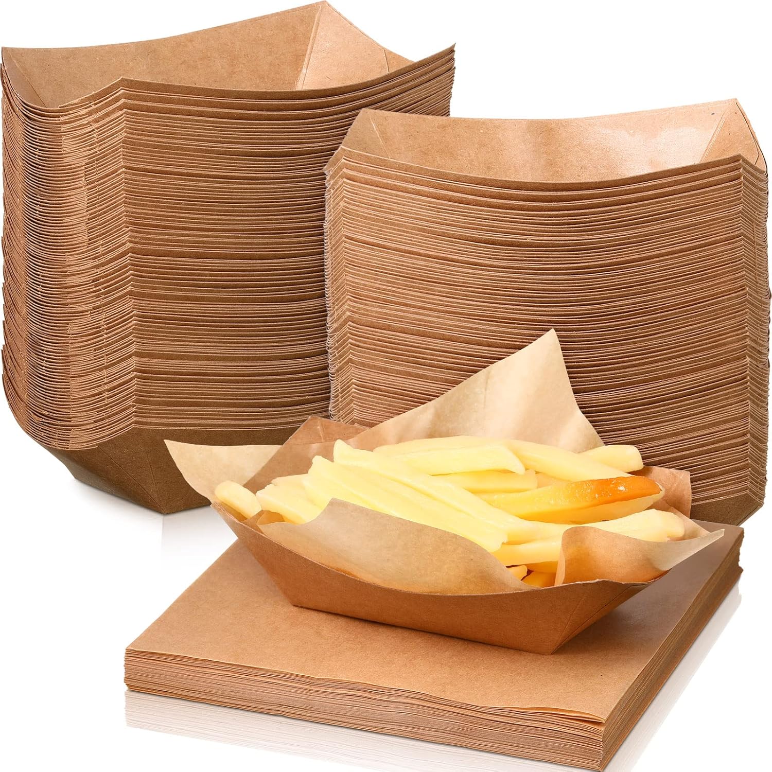 Amazon.com: 400 Pcs Paper Food Trays and Wrap Paper 1LB Snack Trays ...