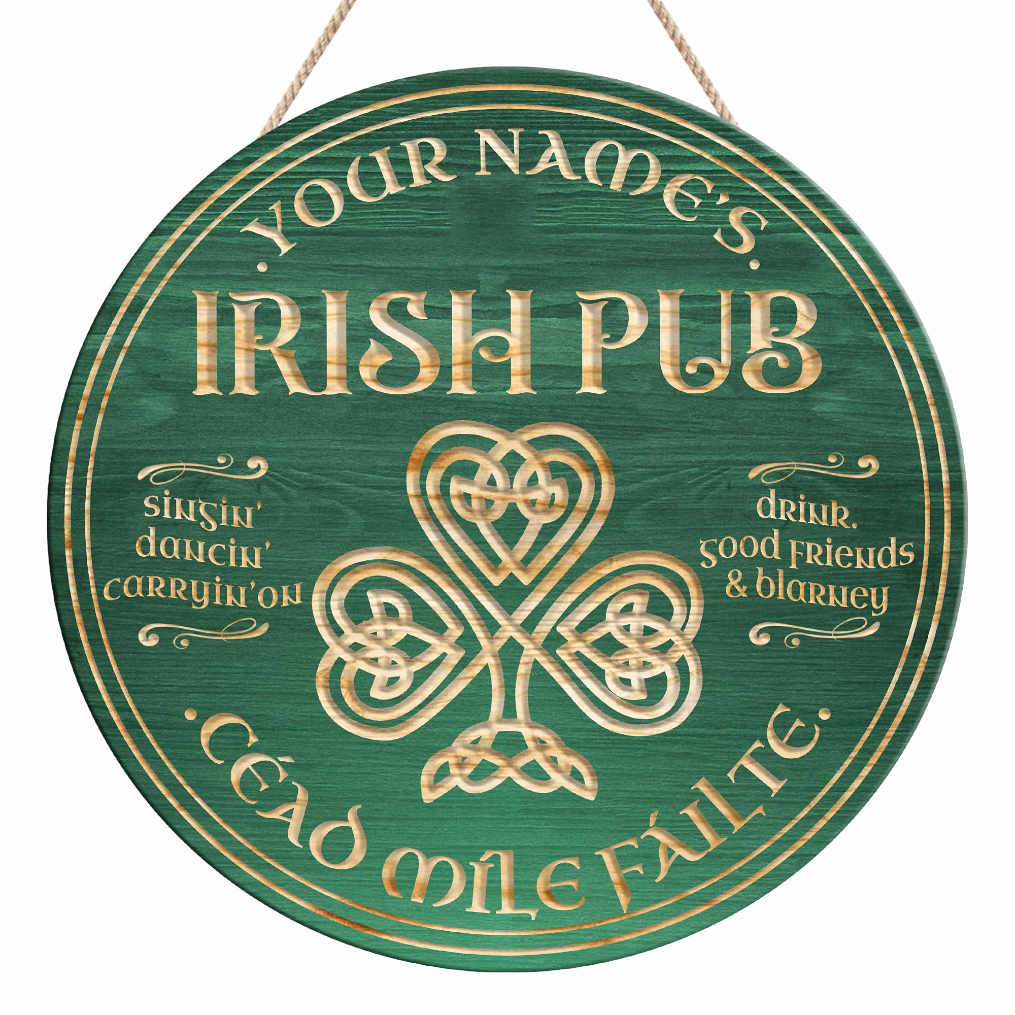 Amazon.com: Artsy Woodsy St. Patrick's Day Decor Personalized Irish Pub ...