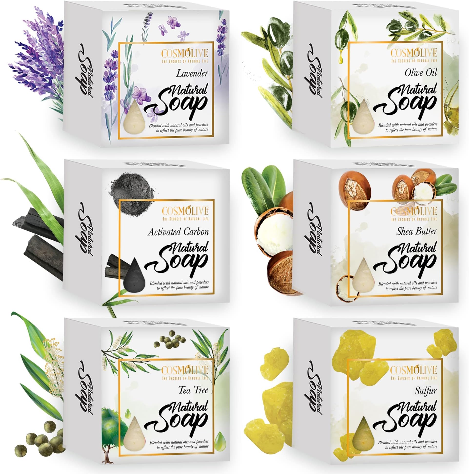 Amazon.com : O Naturals Ultimate Natural Bar Soap Bundle. Black Soap ...