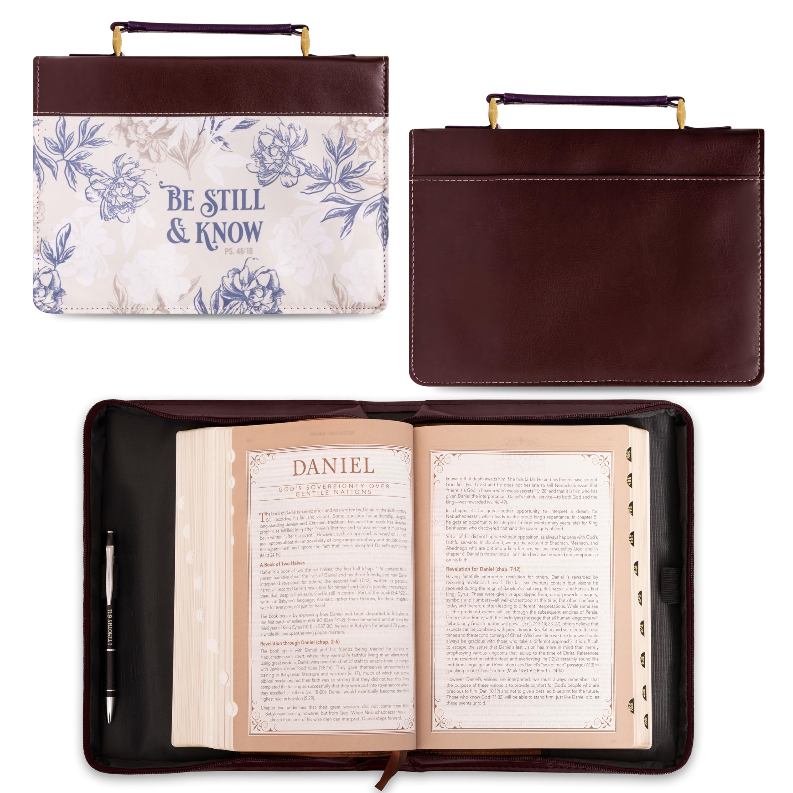 Amazon.com: Christian Art Gifts Faux Leather Fashion Bible Cover - Be ...