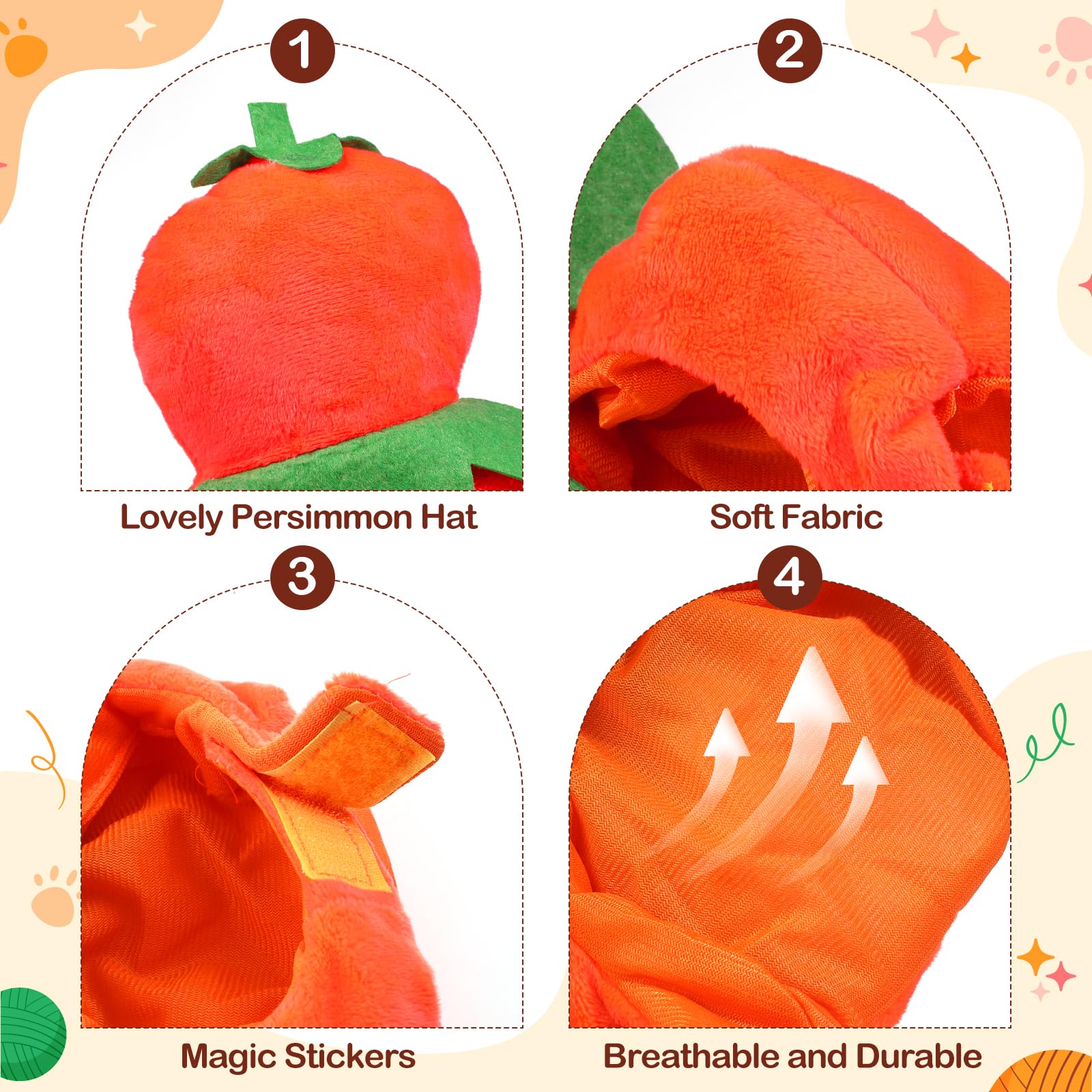 Snapklik.com : YASUOA Cat Costume Cute Persimmon Outfit Hat