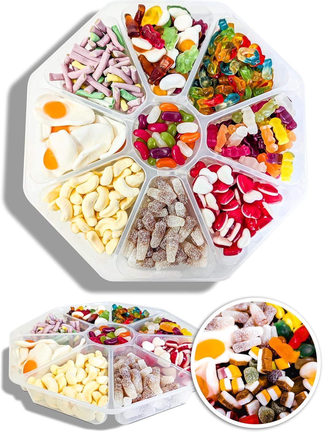 The Little Sweet Shop Random Pick & Mix 1kg Hamper 9 Section Sharing ...