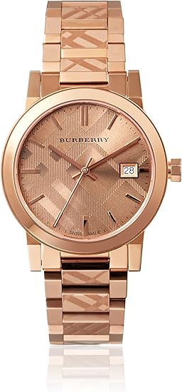Ladies Burberry The City Engraved Check Watch BU9146 : Amazon.co.uk ...