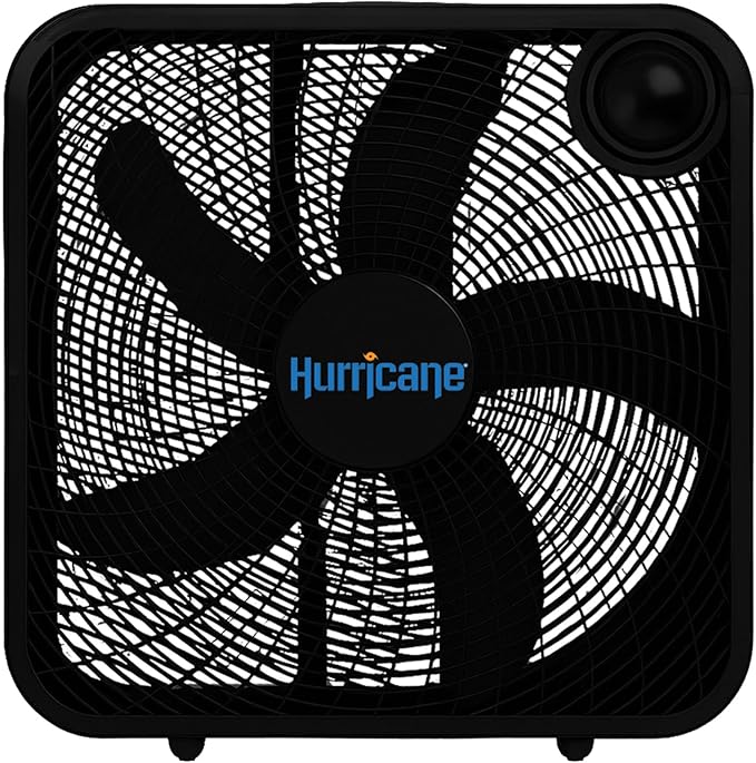 Amazon.com: Hurricane Classic Floor Mount Box Fan w/ 3 Quiet Speeds ...