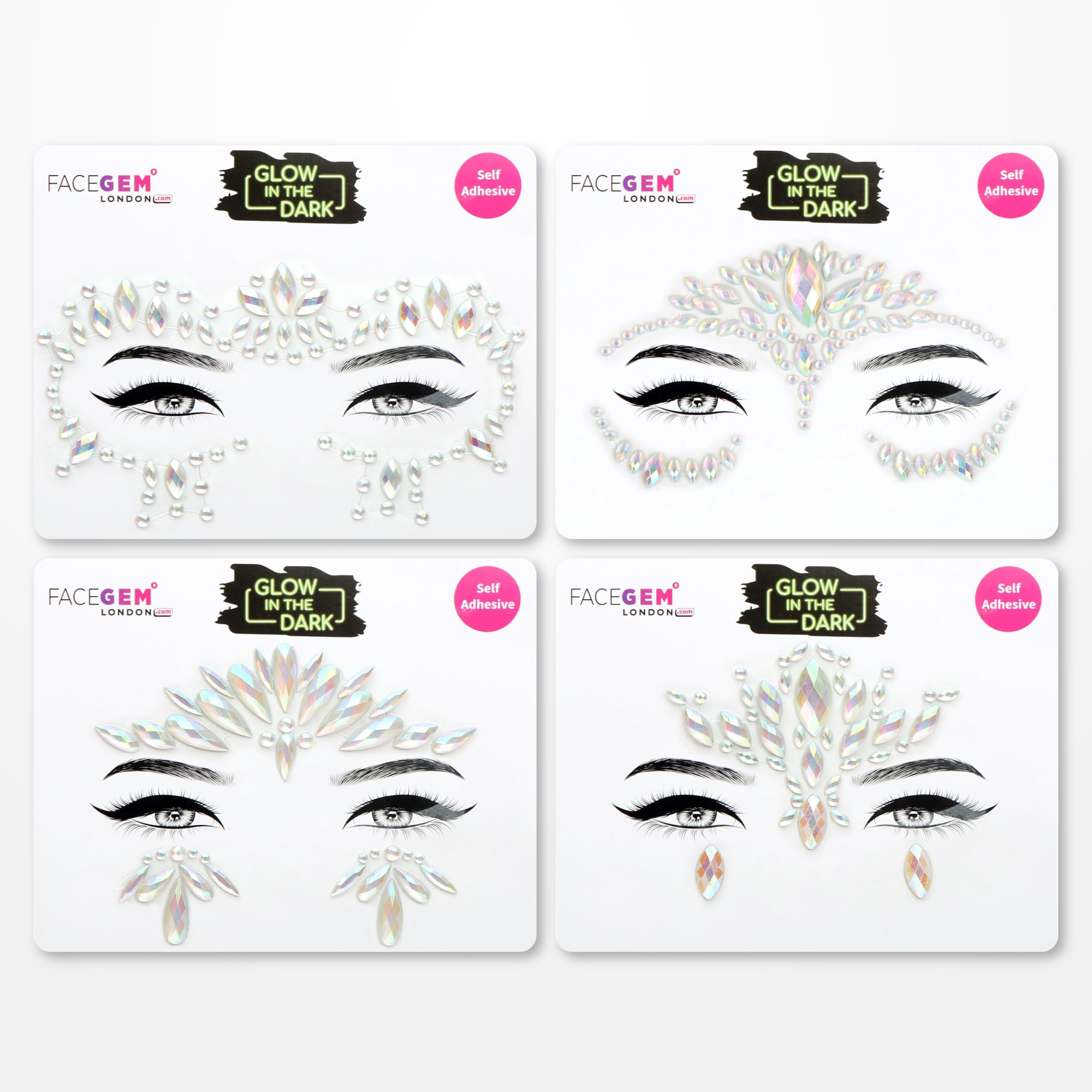 Amazon.com : Face Gems Adhesive Glitter Jewel Tattoo Sticker Festival ...