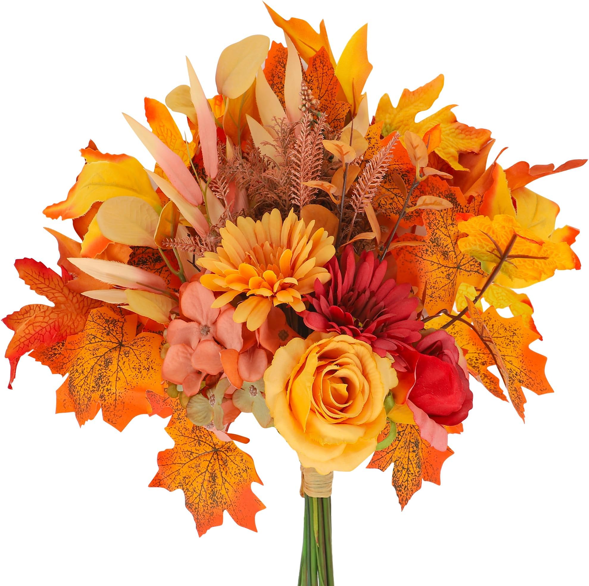 Amazon.com: Artificial Fall Flowers Bouquets Silk Orange Flowers ...