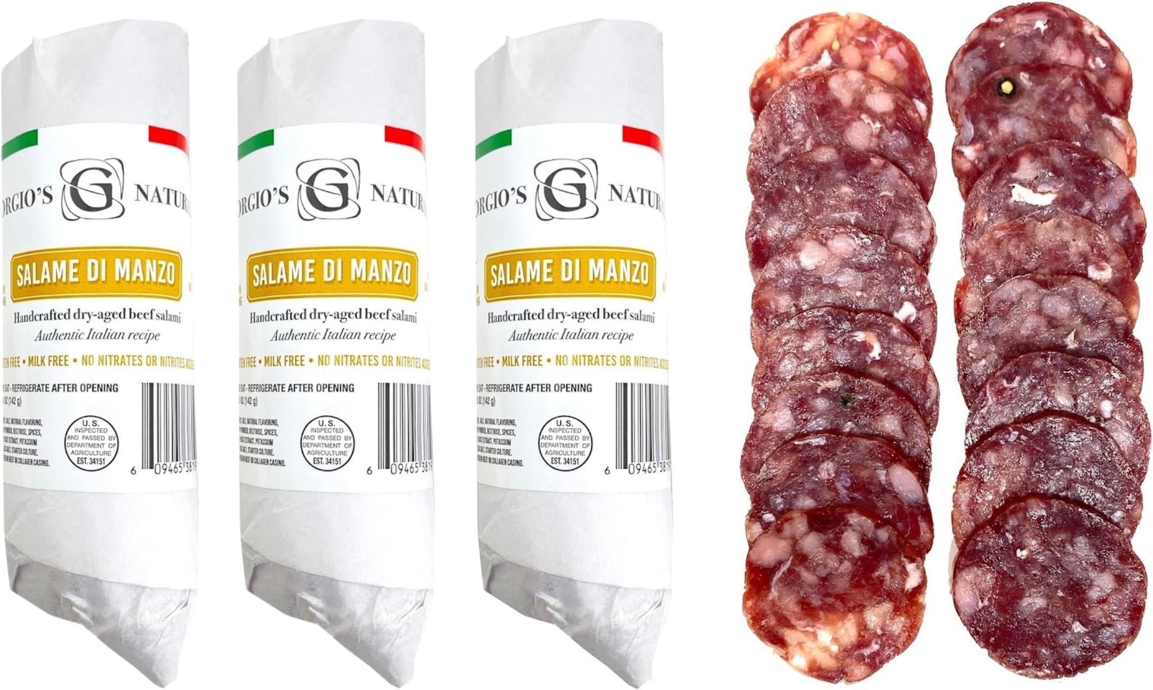 Amazon.com: Giorgio’s Naturals Handcrafted Dry-Aged Salami – Salame Di ...