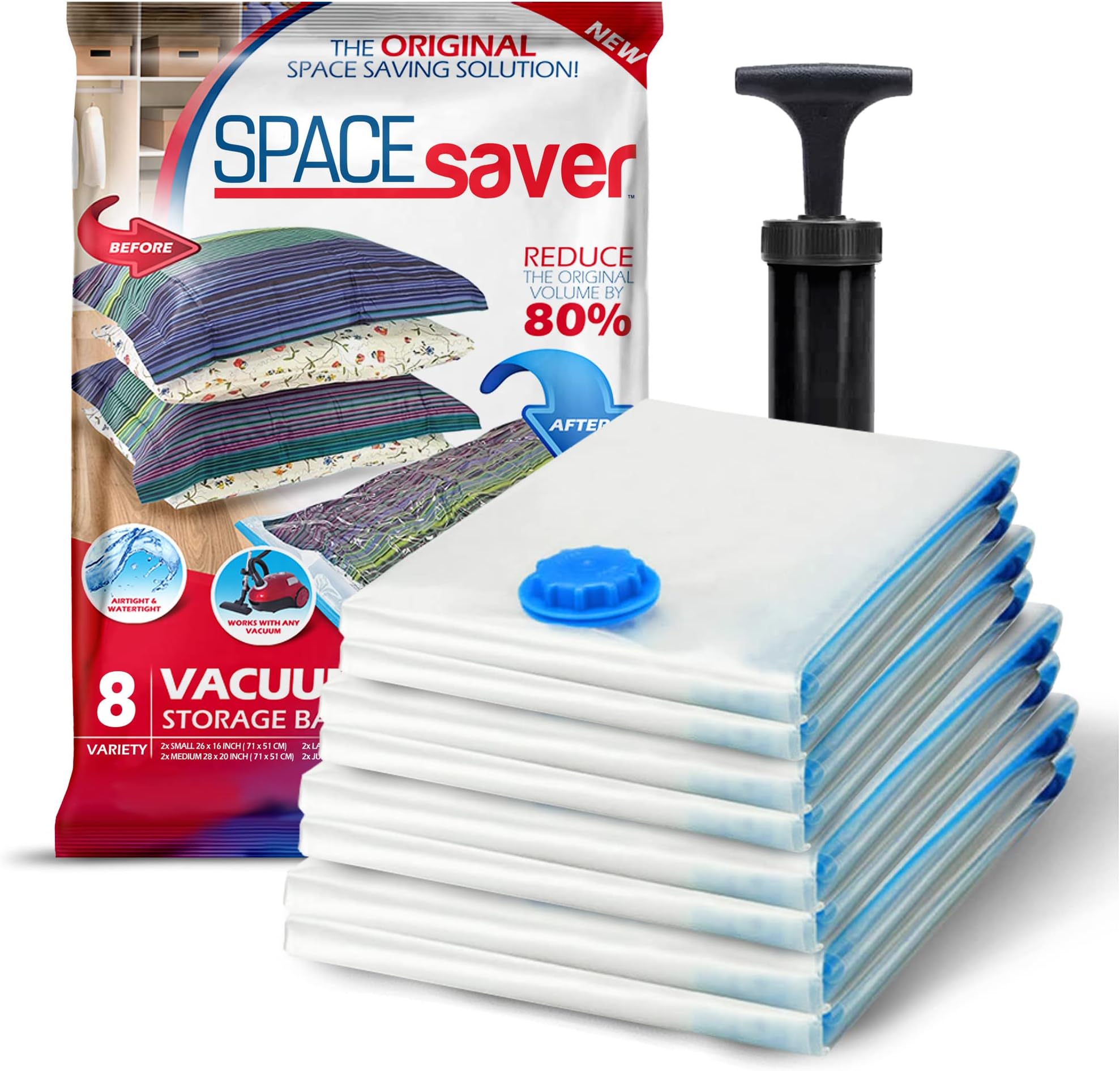 Amazon.com: Spacesaver Clothing Vacuum Storage Bags with Electric Pump ...