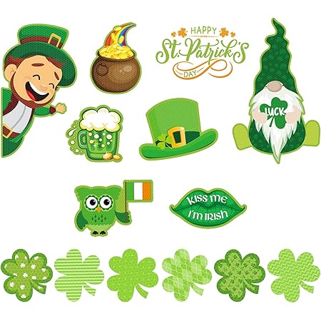 Amazon.com: 24 Pcs St. Patrick's Day Refrigerator Magnets Shamrock ...