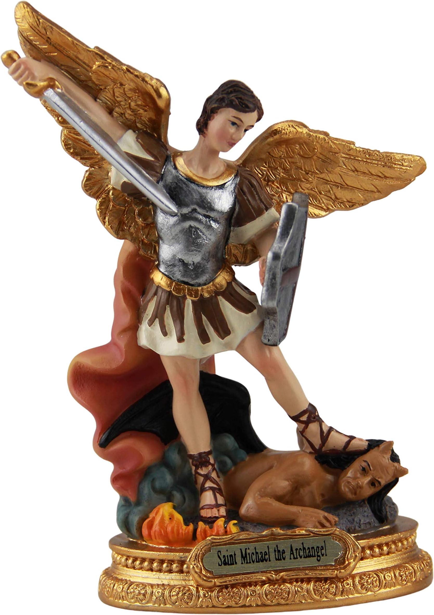 Amazon.com: Woodington's Saint Michael The Archangel Colored Catholic ...