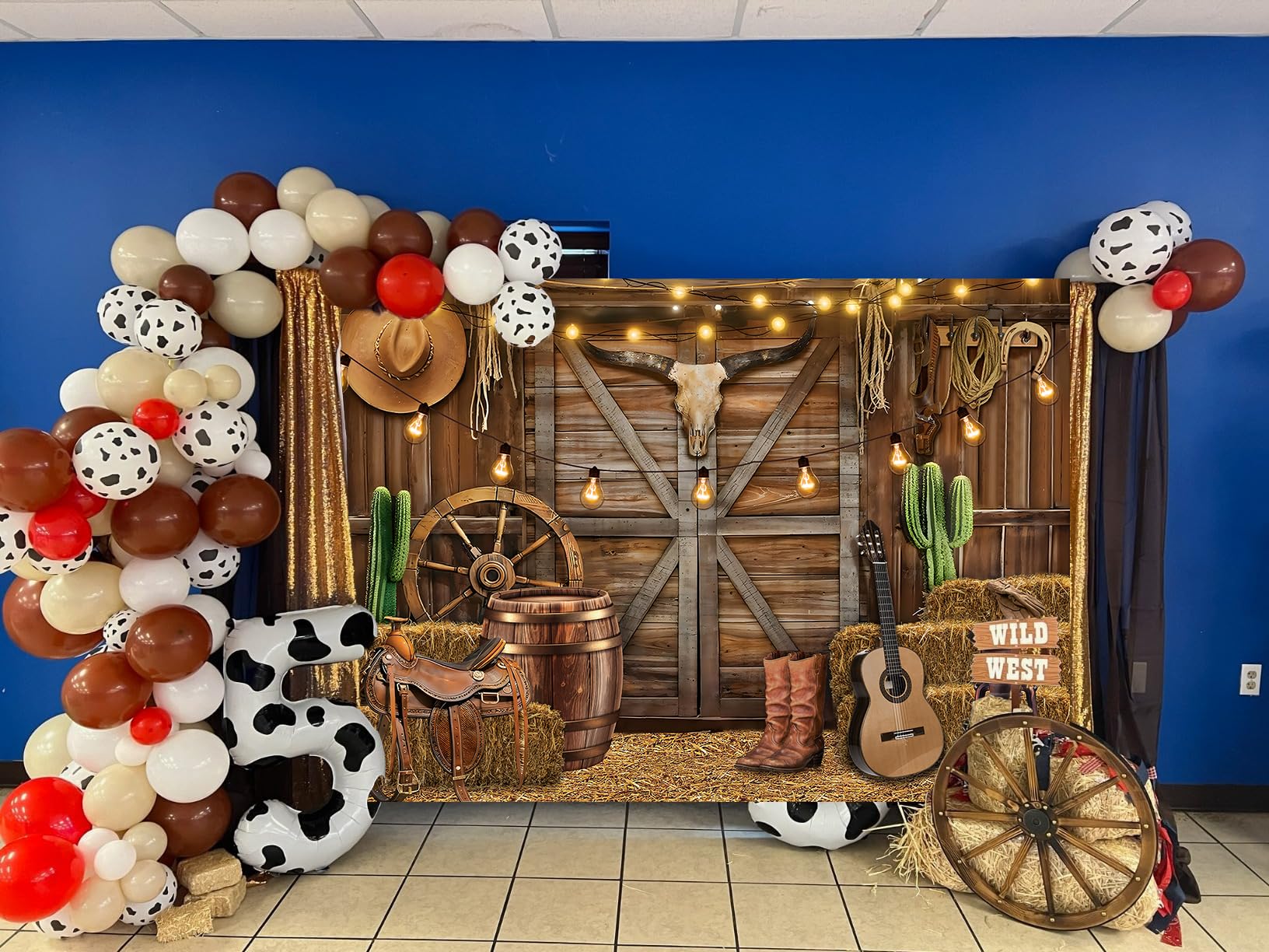 Western Party Backdrop Western Cowboy Party Foil Horse Hat Boot