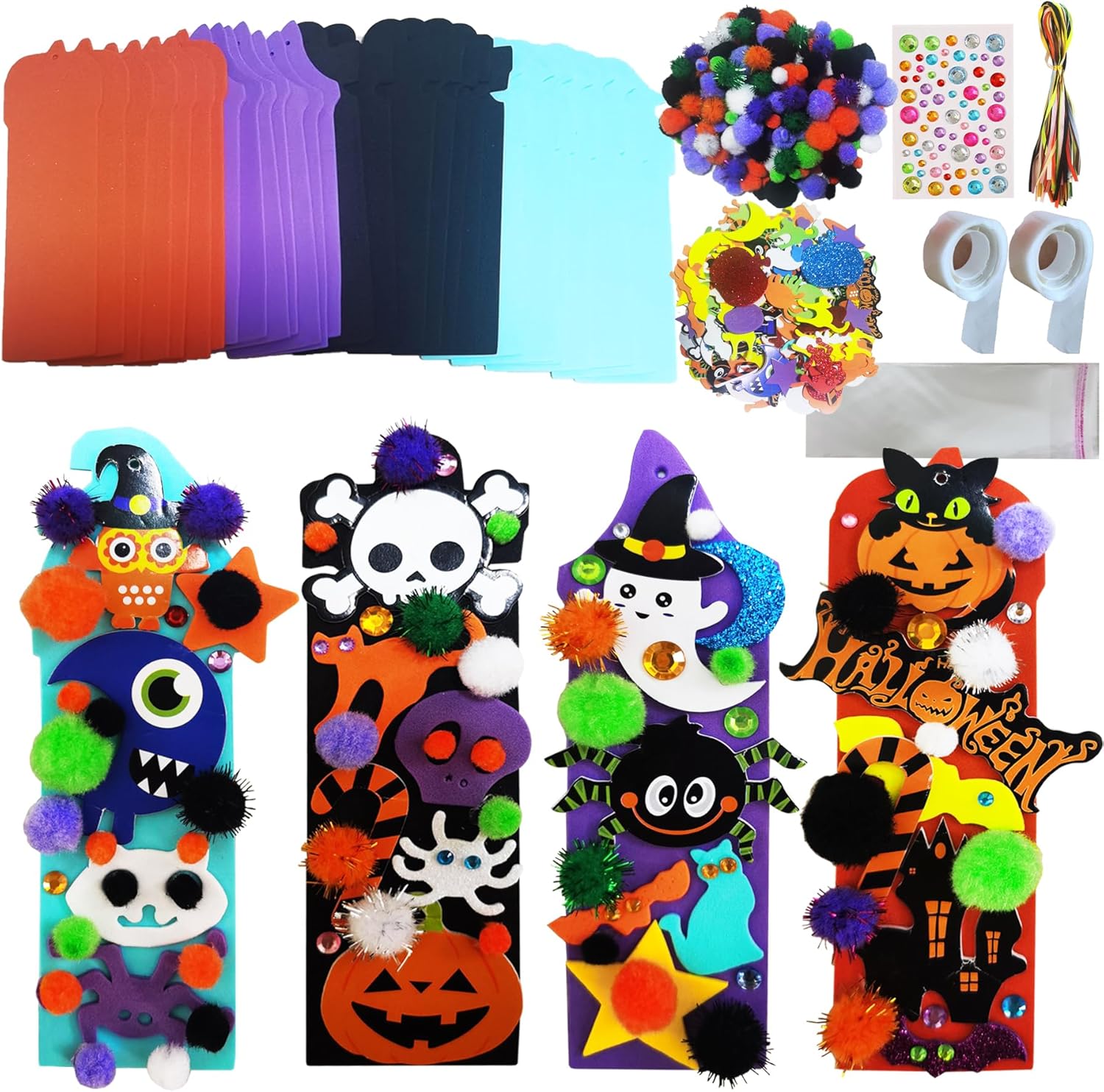 Amazon.com: Ayhuhra Halloween Crafts Kits 36 Sets DIY Halloween Foam ...