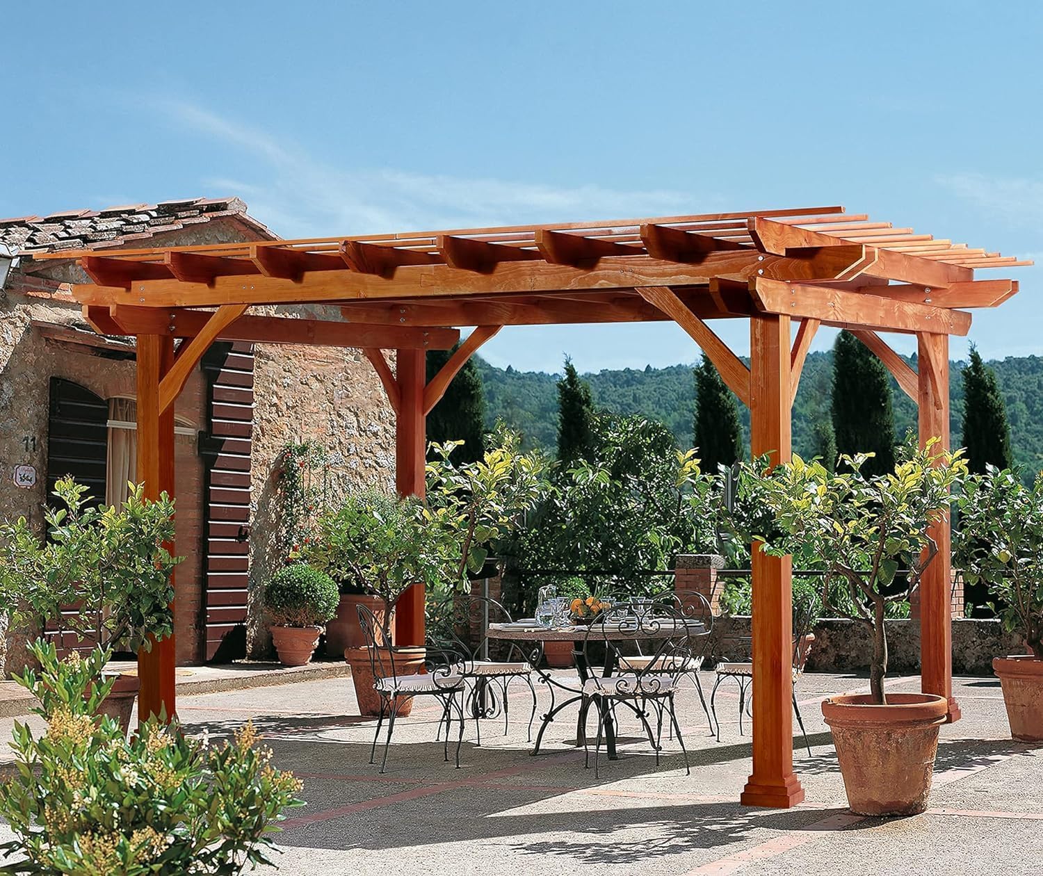Amazon.com : U-MAX Wood Pergola 12'x10' Wood Gazebo with Durability ...