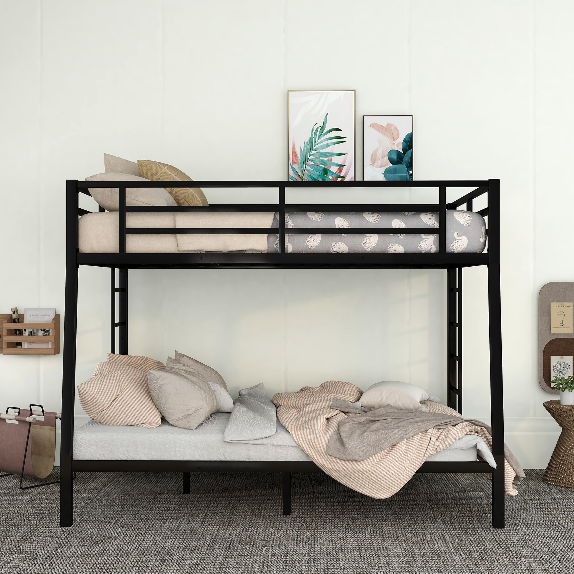 Snapklik.com : Bunk Bed Full Over Queen, Heavy Duty Metal Bunk Bed ...