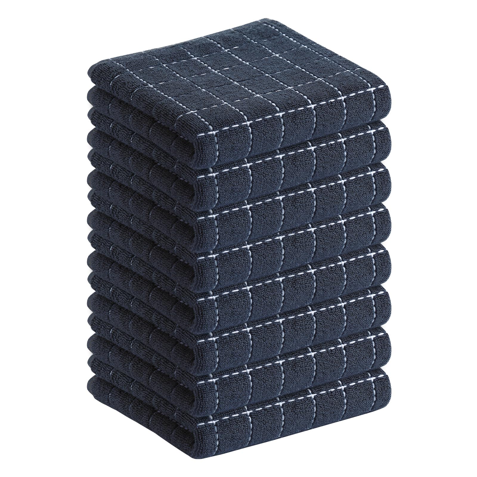 Amazon.com: Homaxy 100% Cotton Terry Kitchen Towels(Dark Grey, 13 x 28 ...