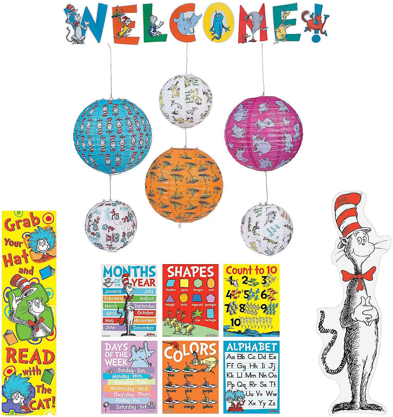 Amazon.com: Fun Express Dr. Seuss™ Classroom Decorating Kit - Party ...