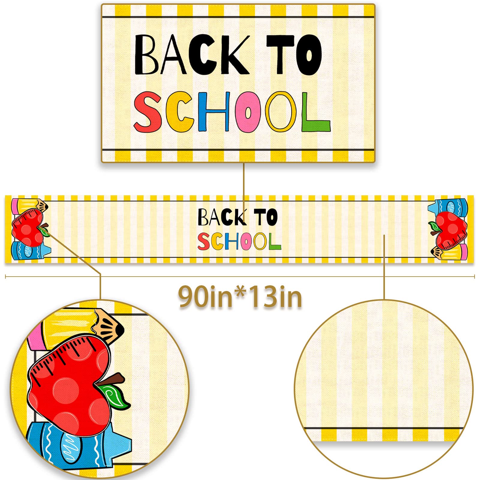 Snapklik.com : Pudodo Back To School Table Runner First Day Of School ...