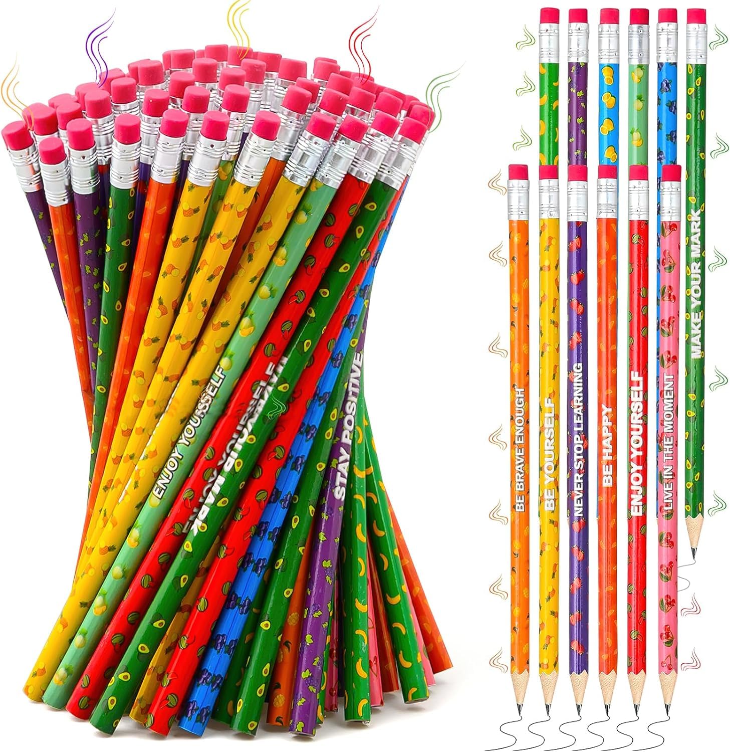 120 Pack Scented Pencils, Colorful Smelly Pencils with Eraser, Cute ...