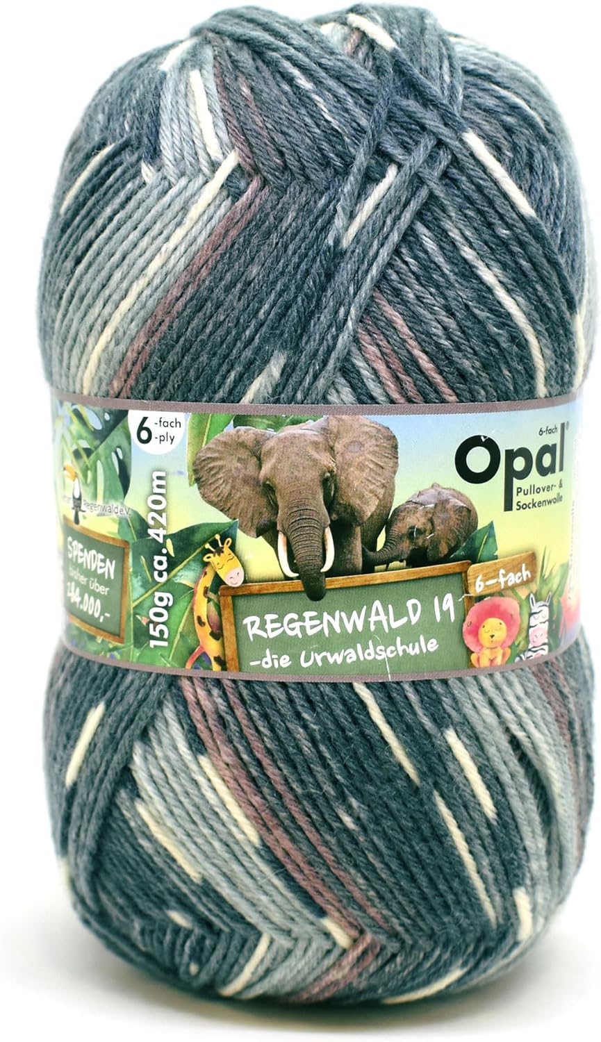 Amazon.com: Opal 6-Ply Sock Yarn, Rainforest Collection, 150 g / 5.25 ...
