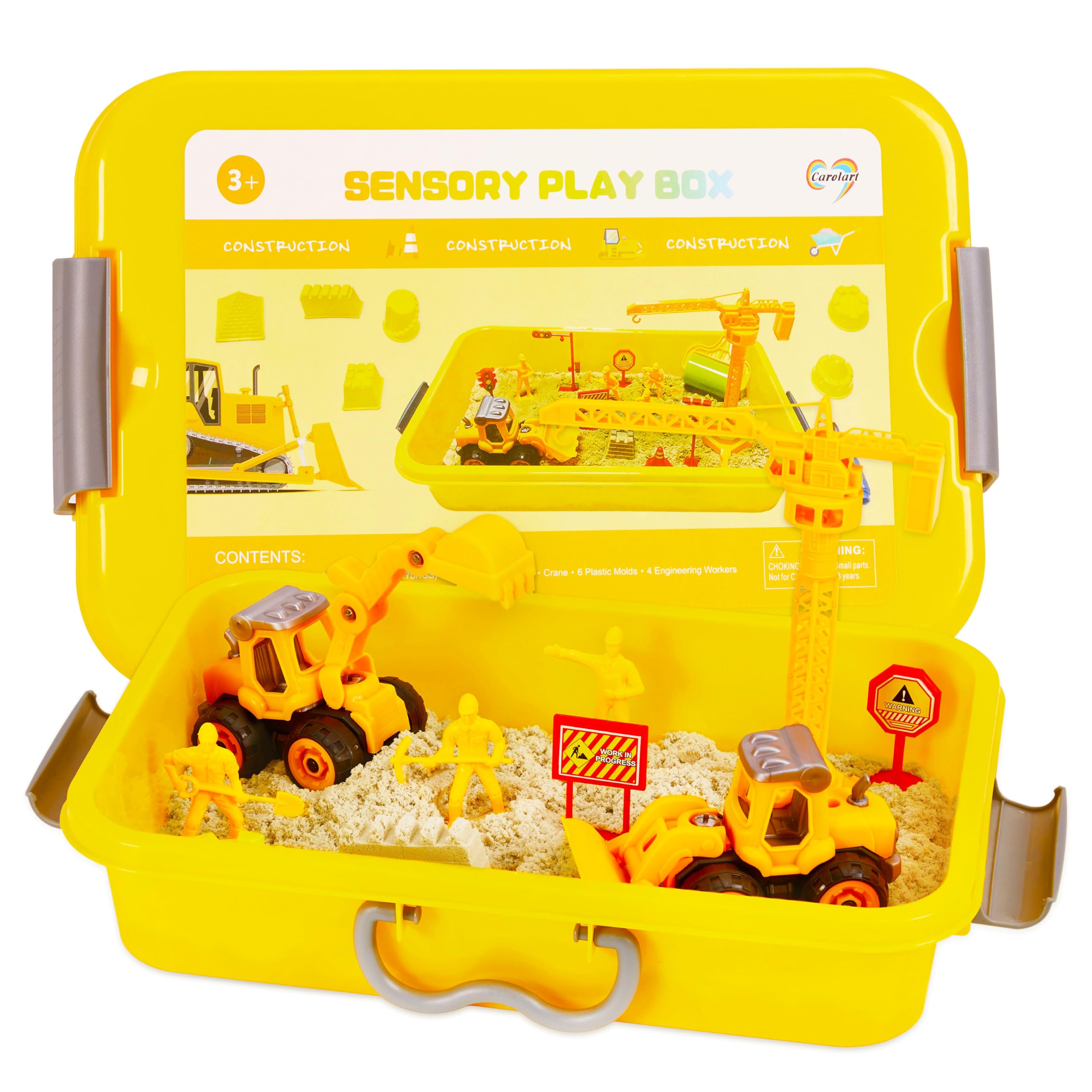 Snapklik.com : Carolart Construction Sensory Bin, Tractor Sand Playset ...