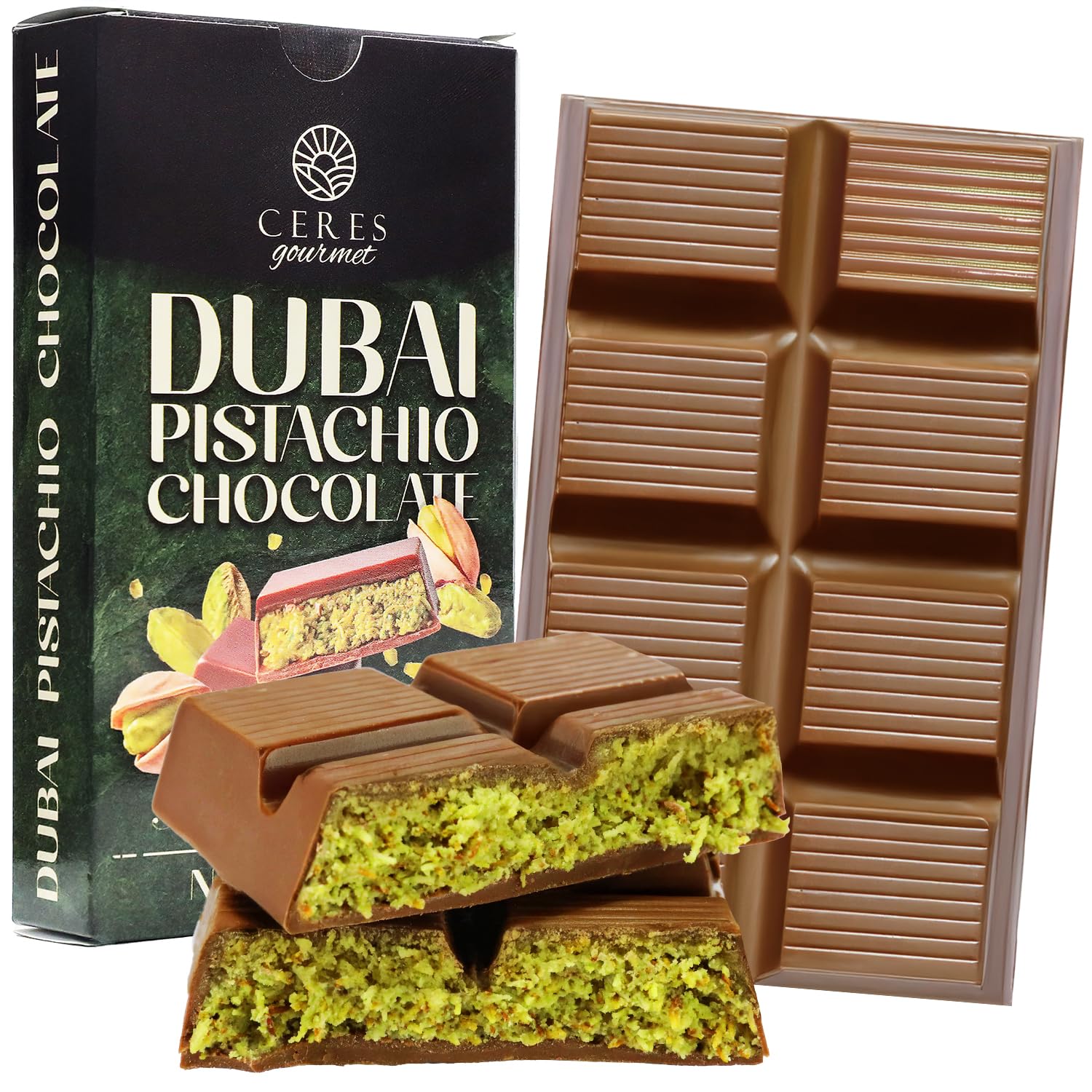 Amazon.com : Dubai Chocolate Bar, Pistachio Chocolate Knafeh Bar (7 Oz ...