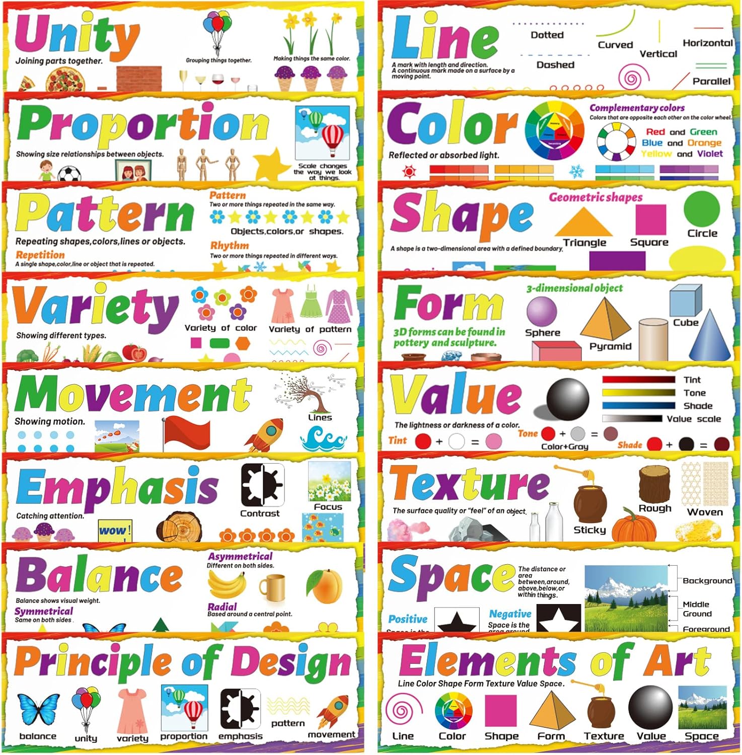 Amazon.com: Art Posters Elements of Art Principles of Design Poster ...