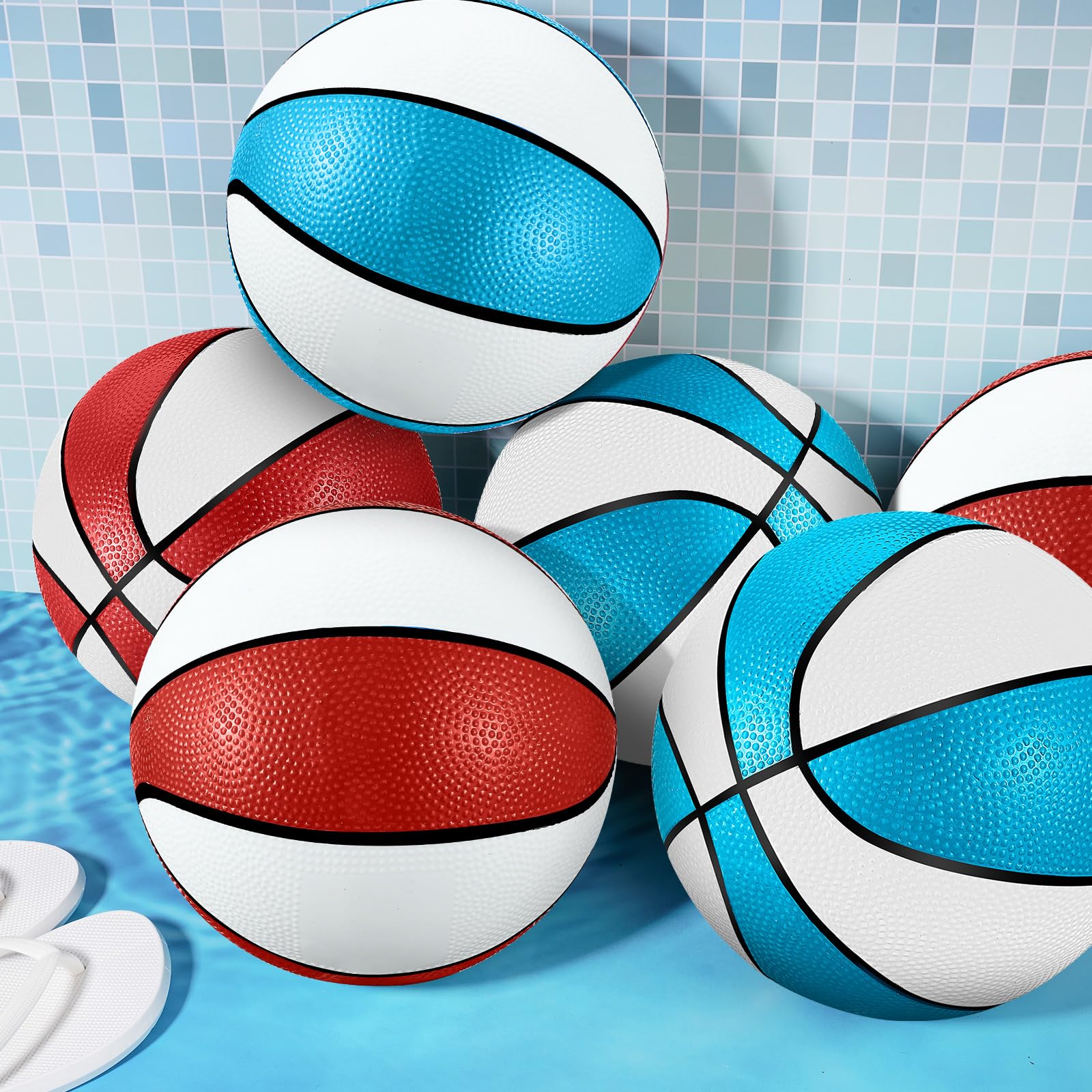 Jenaai 6 Pcs Pool Basketball 9 Inch Operation Christmas Water ...
