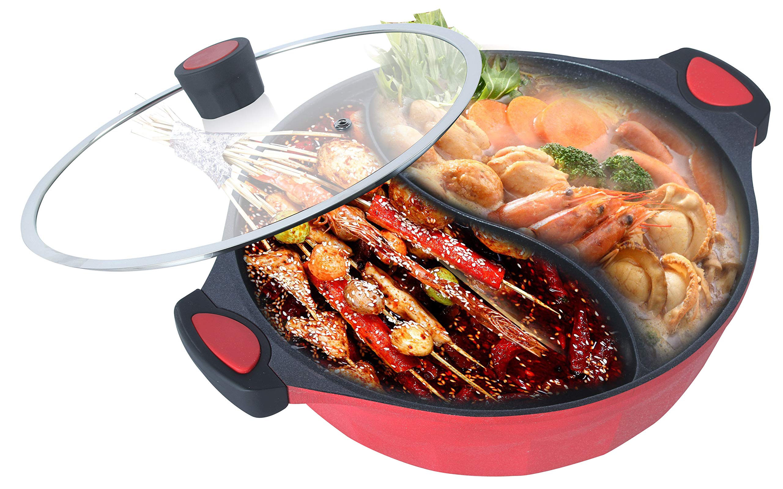 Buy MAISON HUIS Double-Flavor Die Cast Alum Hot Pot 4.4 Quart with ...