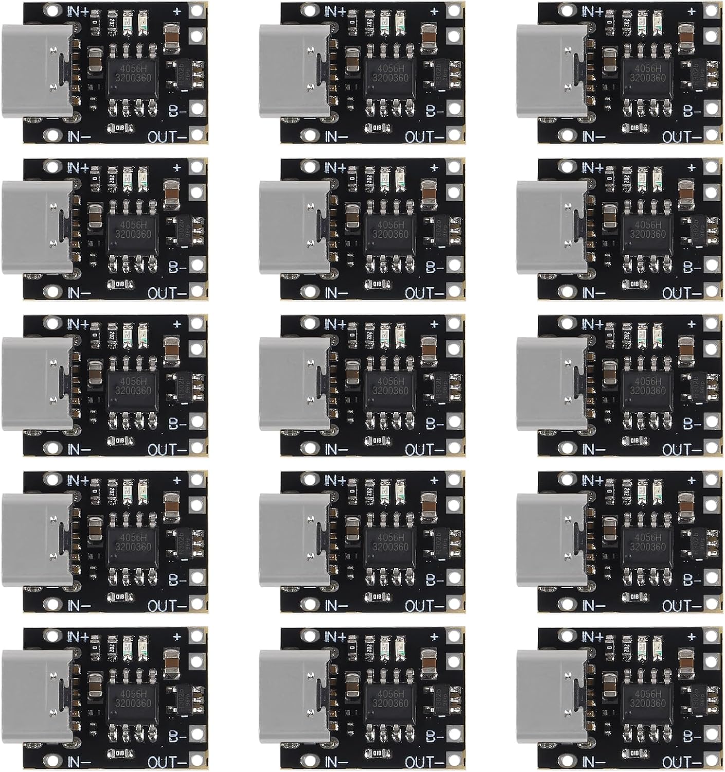 Amazon.com: 15Pcs Lithium Battery Charger Module 4.2V 1A Type-C USB ...