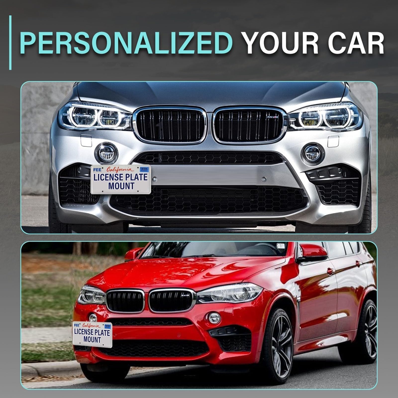 Snapklik.com : No Drill Front Bumper License Plate Mount Compatible