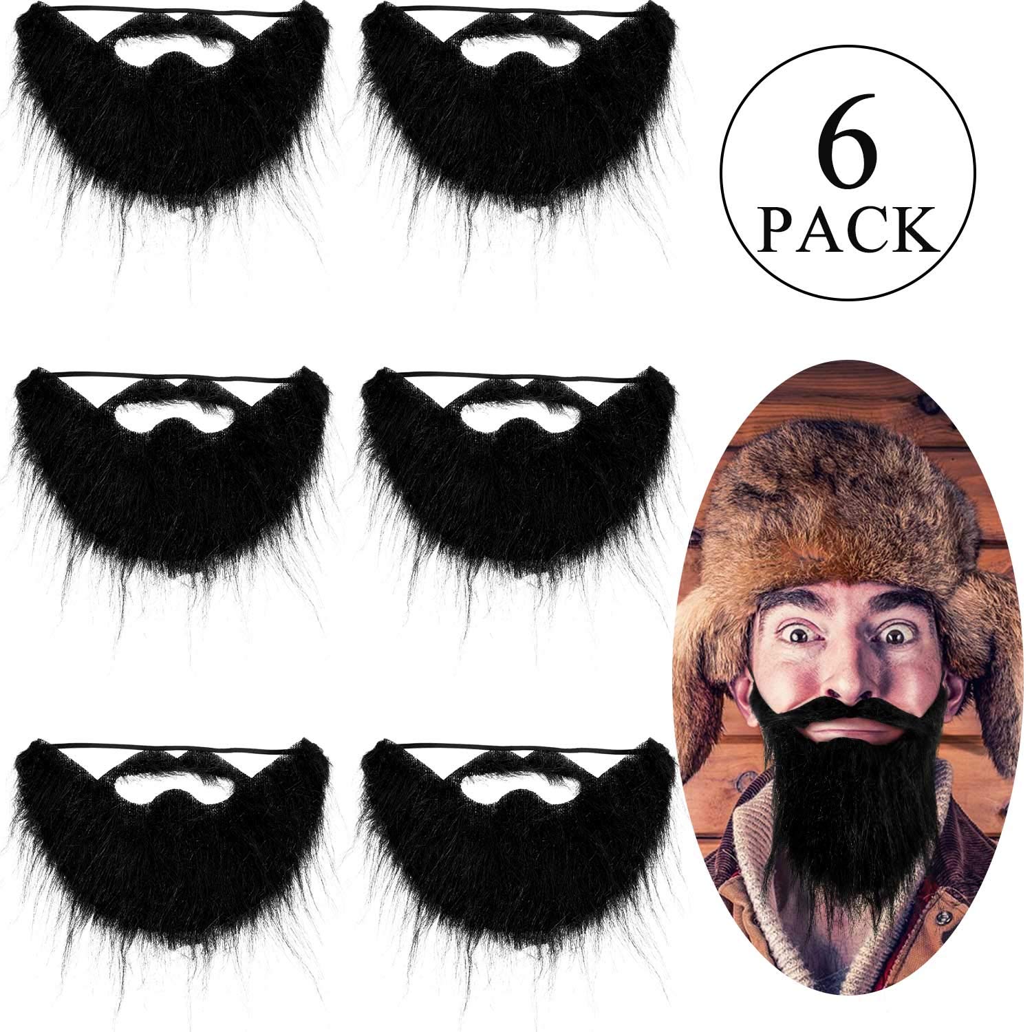Buy 6 Pieces Funny Costume Beard Black Fake Beard Costume Funny ...