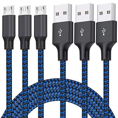 Amazon.com: Micro USB Cable, 3Pack 6FT Android Charger Cord Long ...