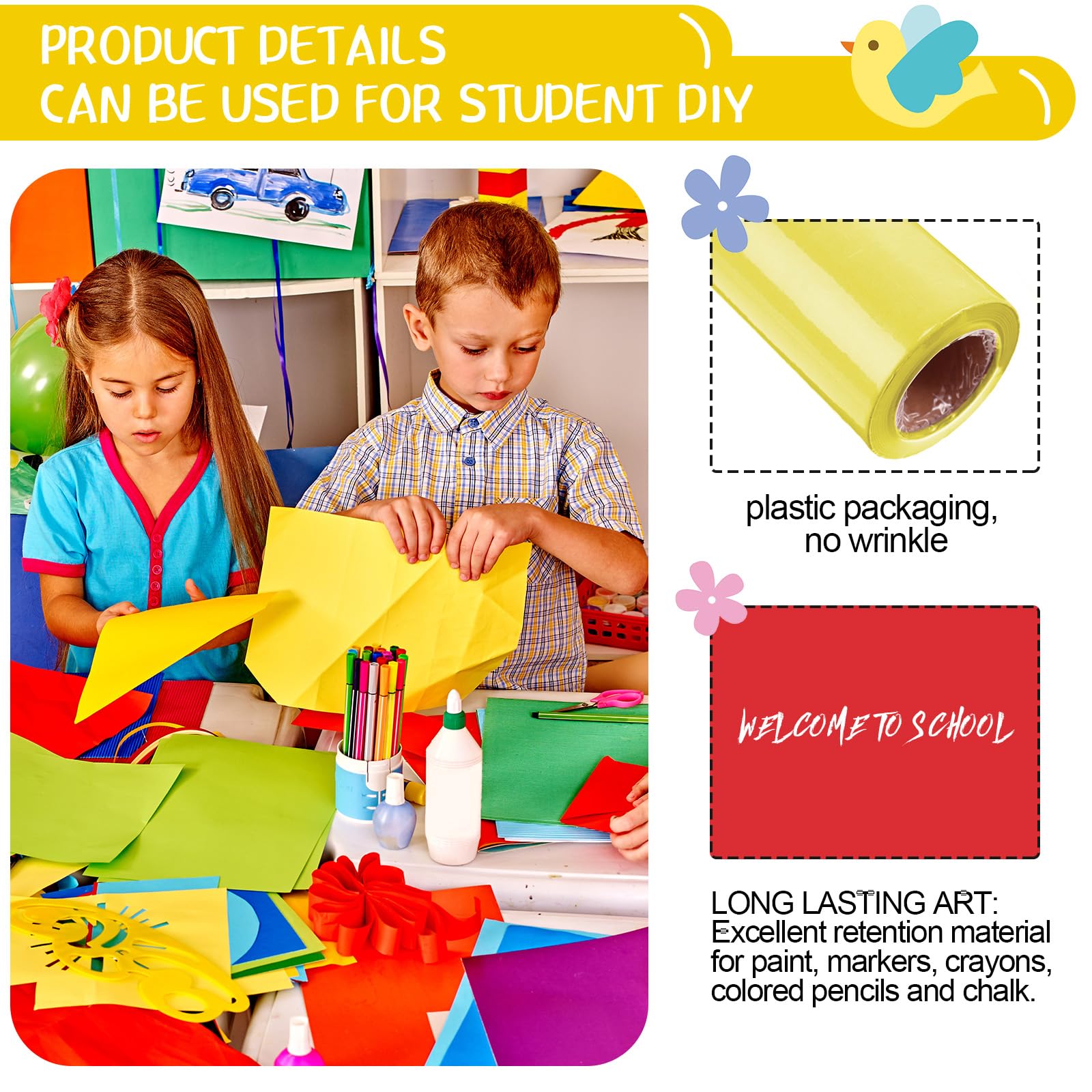 Snapklik.com : Colarr 6 Pack Bulletin Board Paper Roll Colored 19. 7 ...