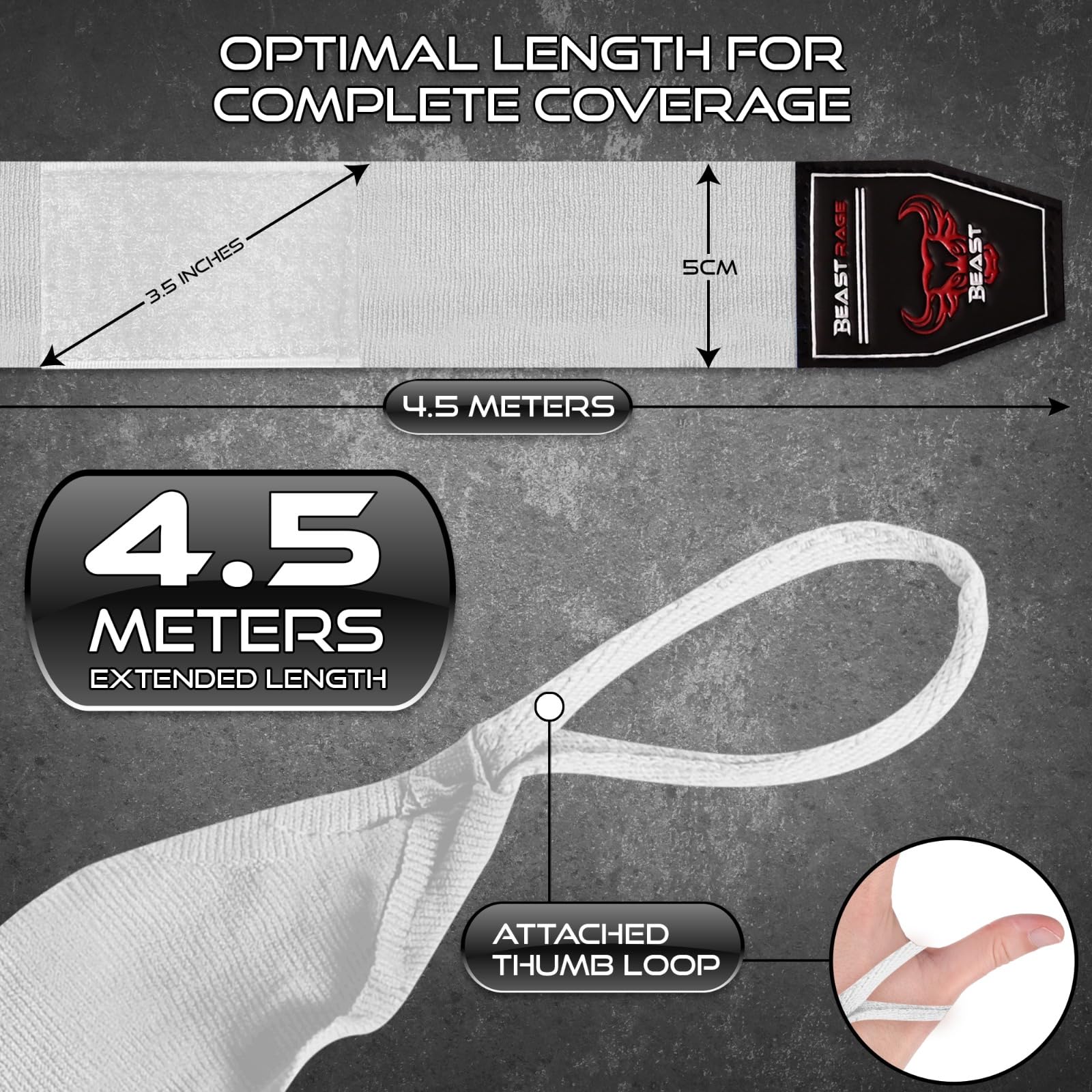 Snapklik.com : BEAST RAGE Boxing Hand Wraps 4.5 Meter Martial Arts ...
