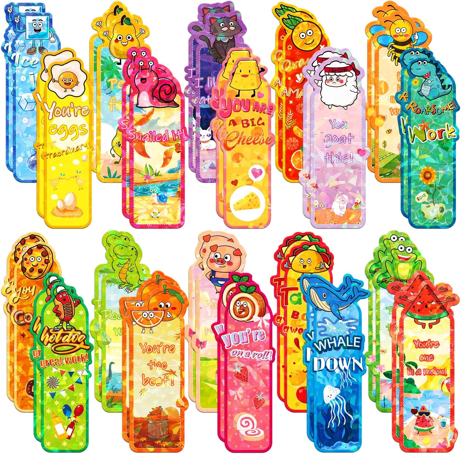 Amazon.com: 100 PCS Fun Bookmarks for Kids - Book Marks for Reading ...