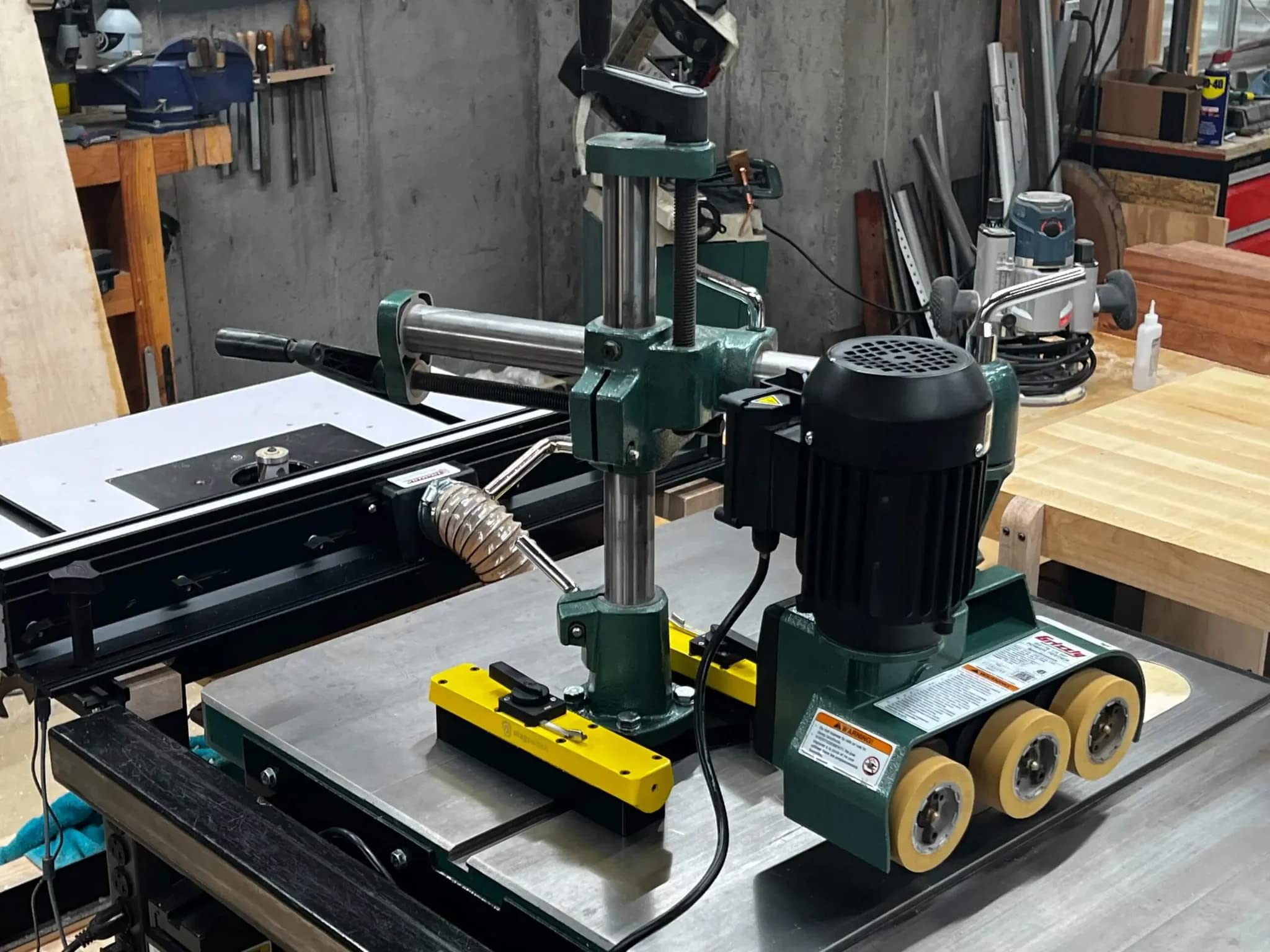 Snapklik.com : Power Feeder Mount, Cast Iron Tablesaw Table Low Profile ...