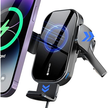 Amazon.com: Wireless Car Charger, MOKPR 15W Fast Charging Auto-Clamping ...